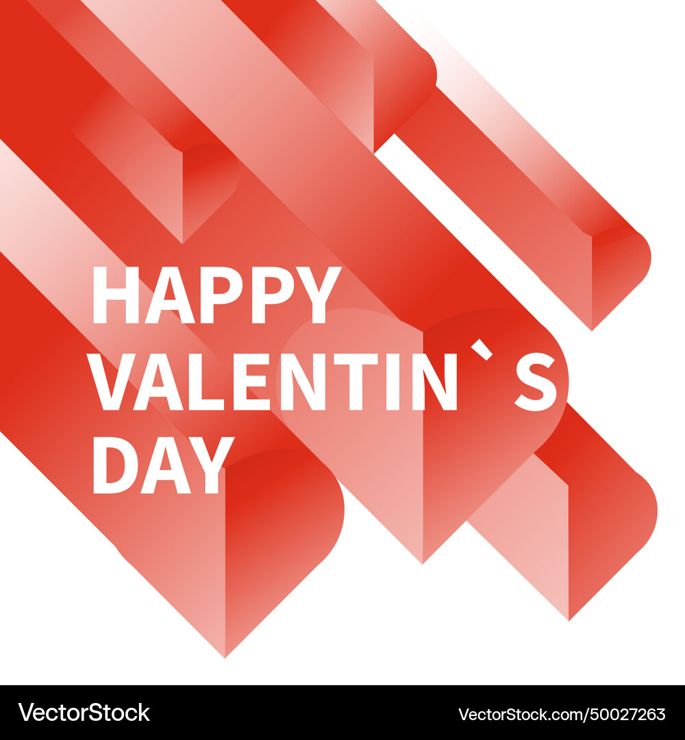 Abstract geometric valentine card design red Vector Image