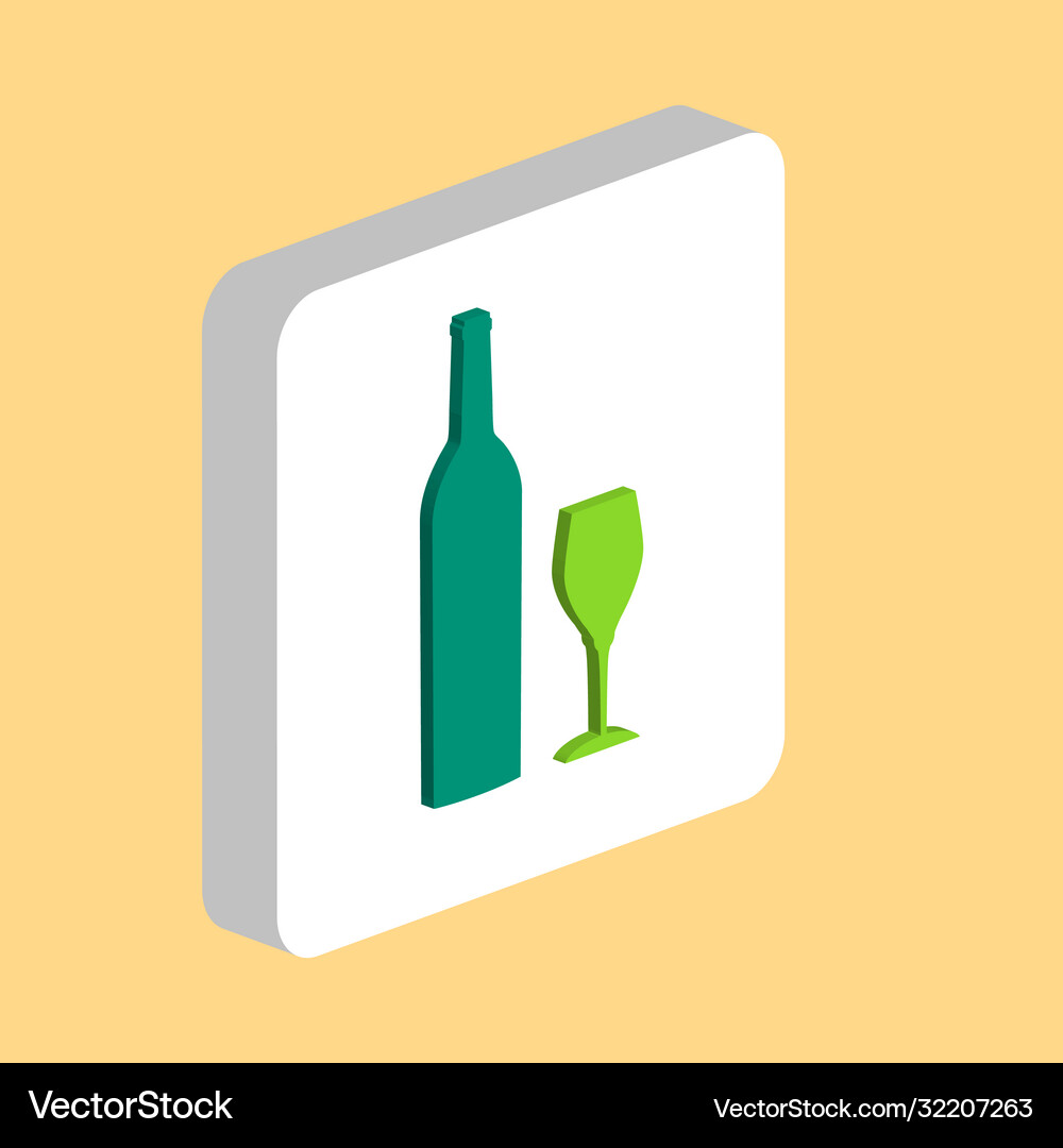 Bottle and glass simple icon symbol design Vector Image