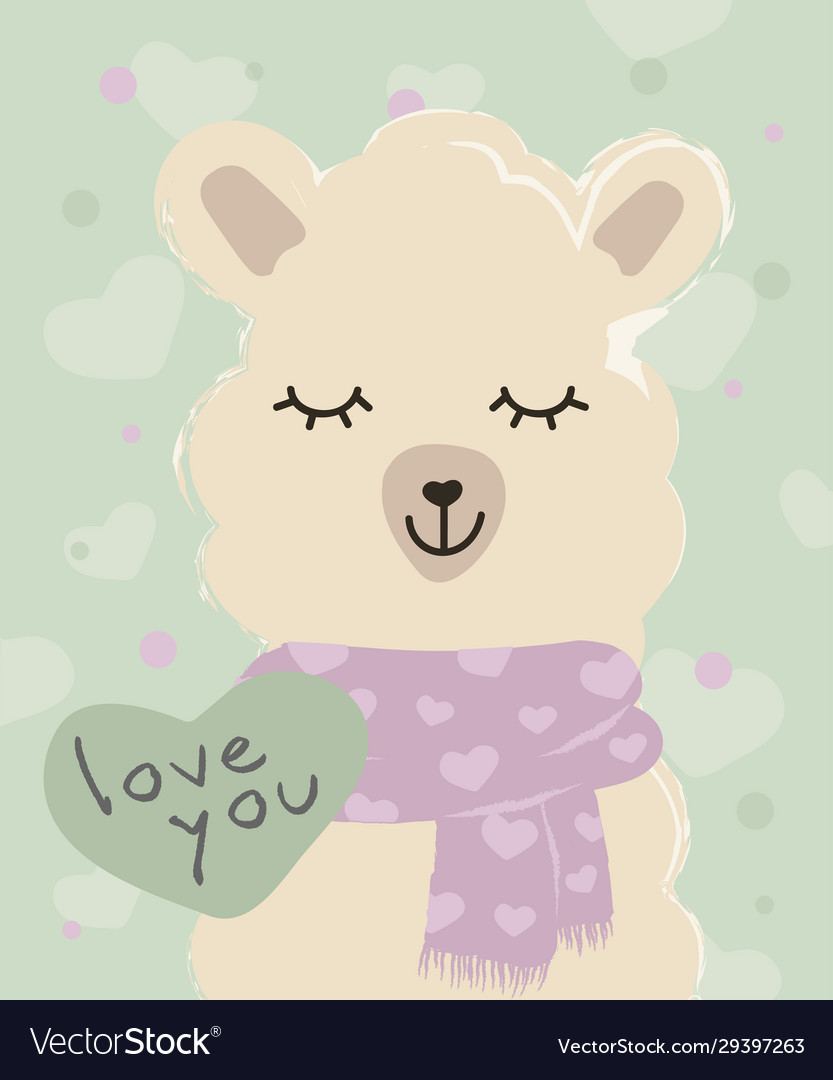 Cards love valentine llama vertical banner Vector Image
