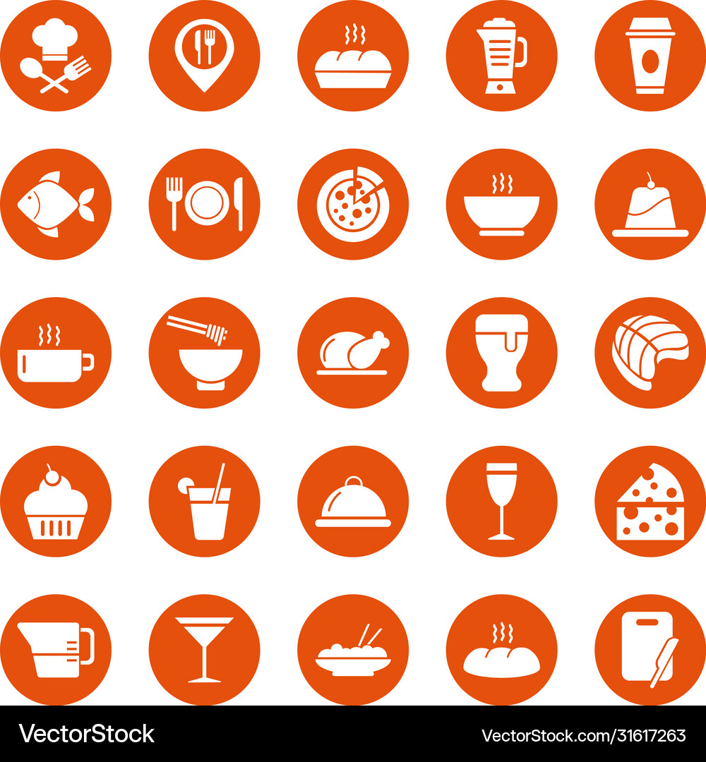 Coffee and restaurant set icons Royalty Free Vector Image