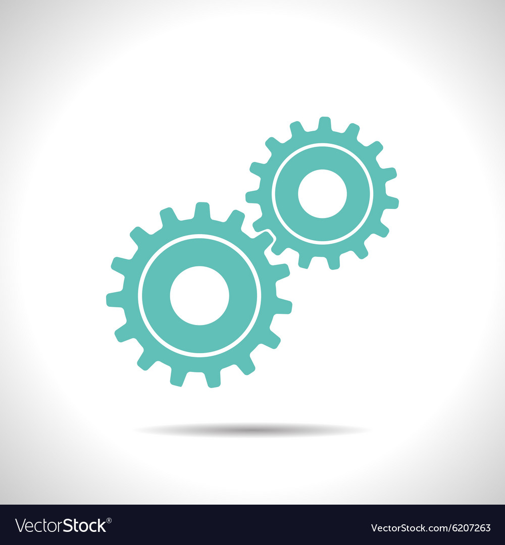 Cogwheel icon epsflat color Royalty Free Vector Image