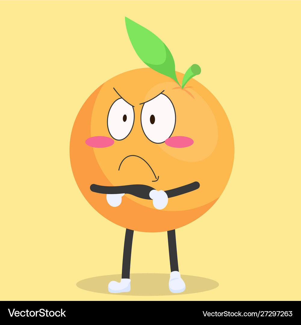 Cute orange characters with sulking expressions Vector Image