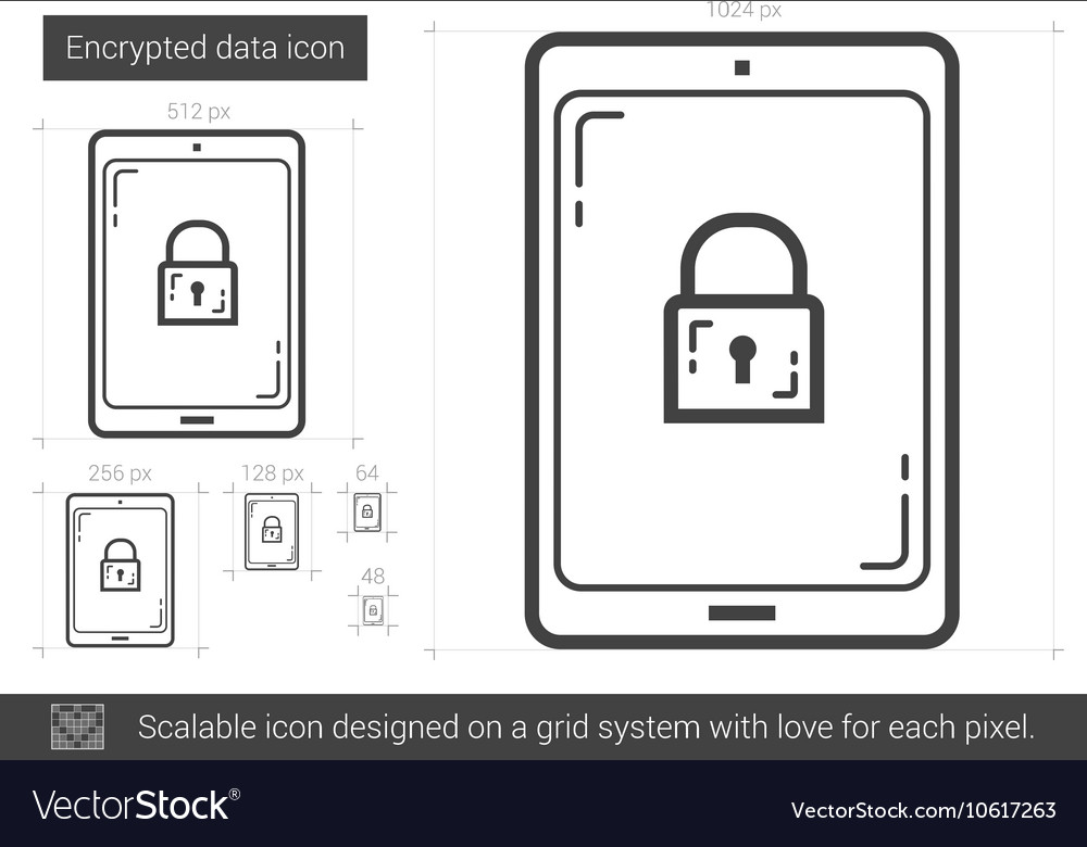 Encrypted data line icon Royalty Free Vector Image