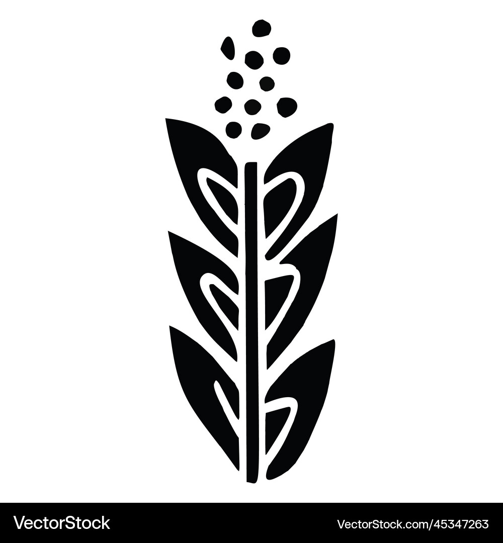 Folkart flower botanical kids Royalty Free Vector Image