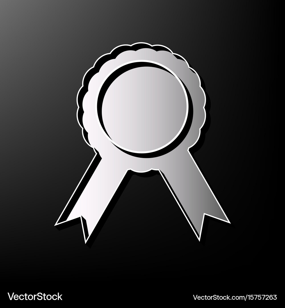 Label sign ribbons gray 3d printed icon Royalty Free Vector