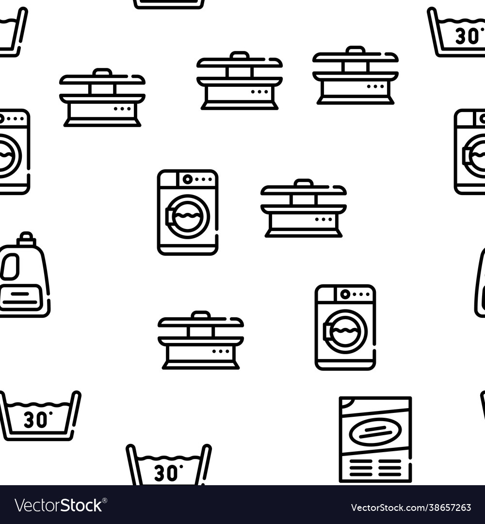 Laundry service tool seamless pattern Royalty Free Vector