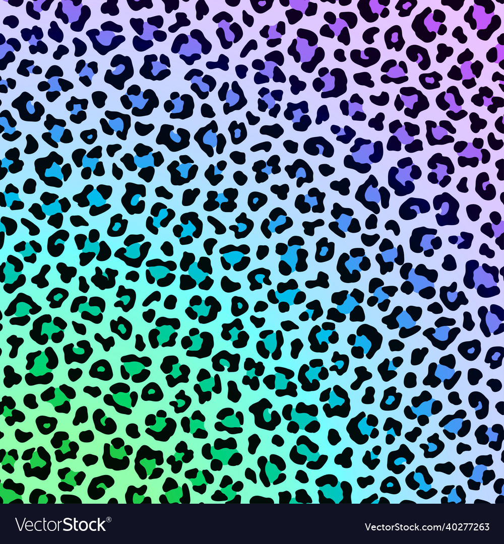 Multicolor leopard pattern with blue violet Vector Image