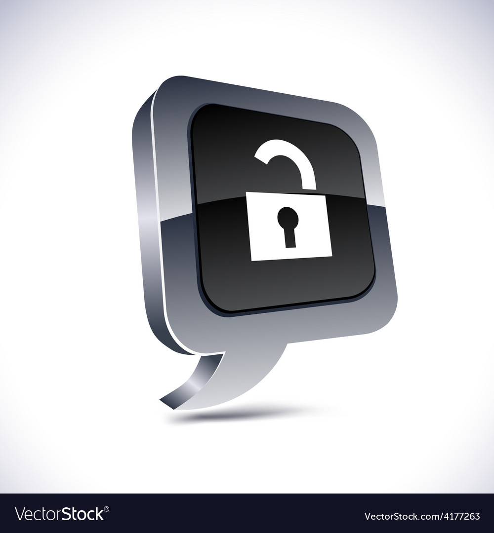 Padlock 3D Ballon-Taste Lizenzfreies Vektorbild