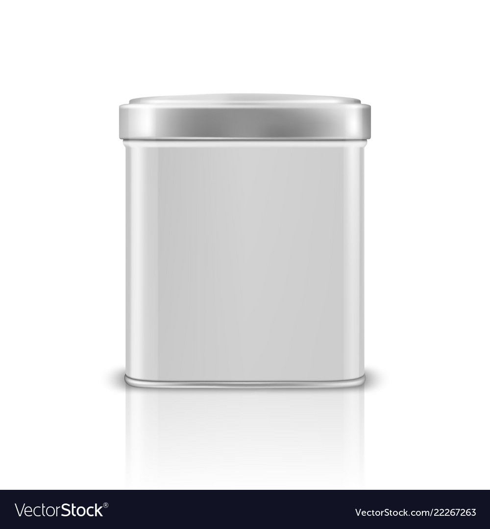 Realistic 3d white blank metal aluminium Vector Image Realistic 3d white blank metal aluminium Vector Image