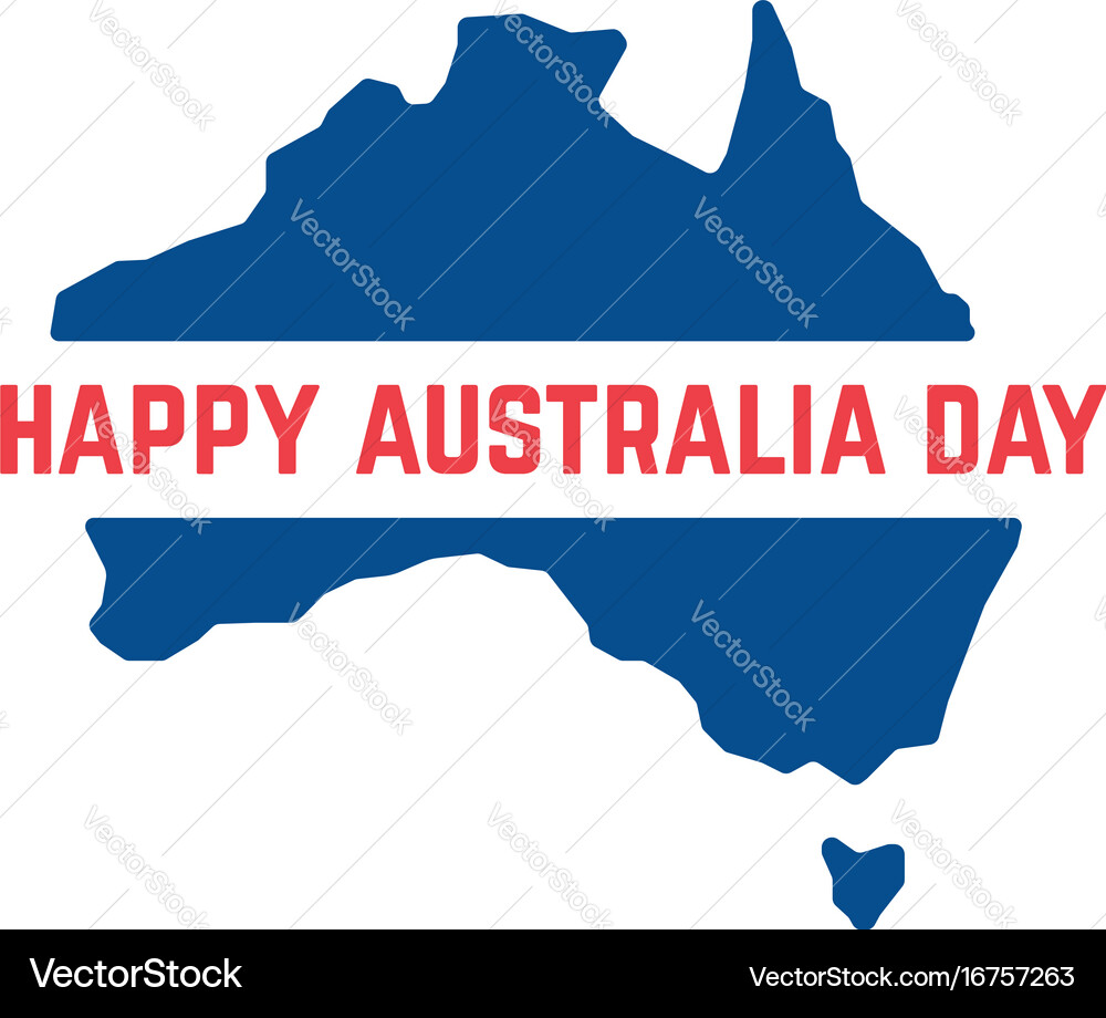Red and blue australia day icon Royalty Free Vector Image