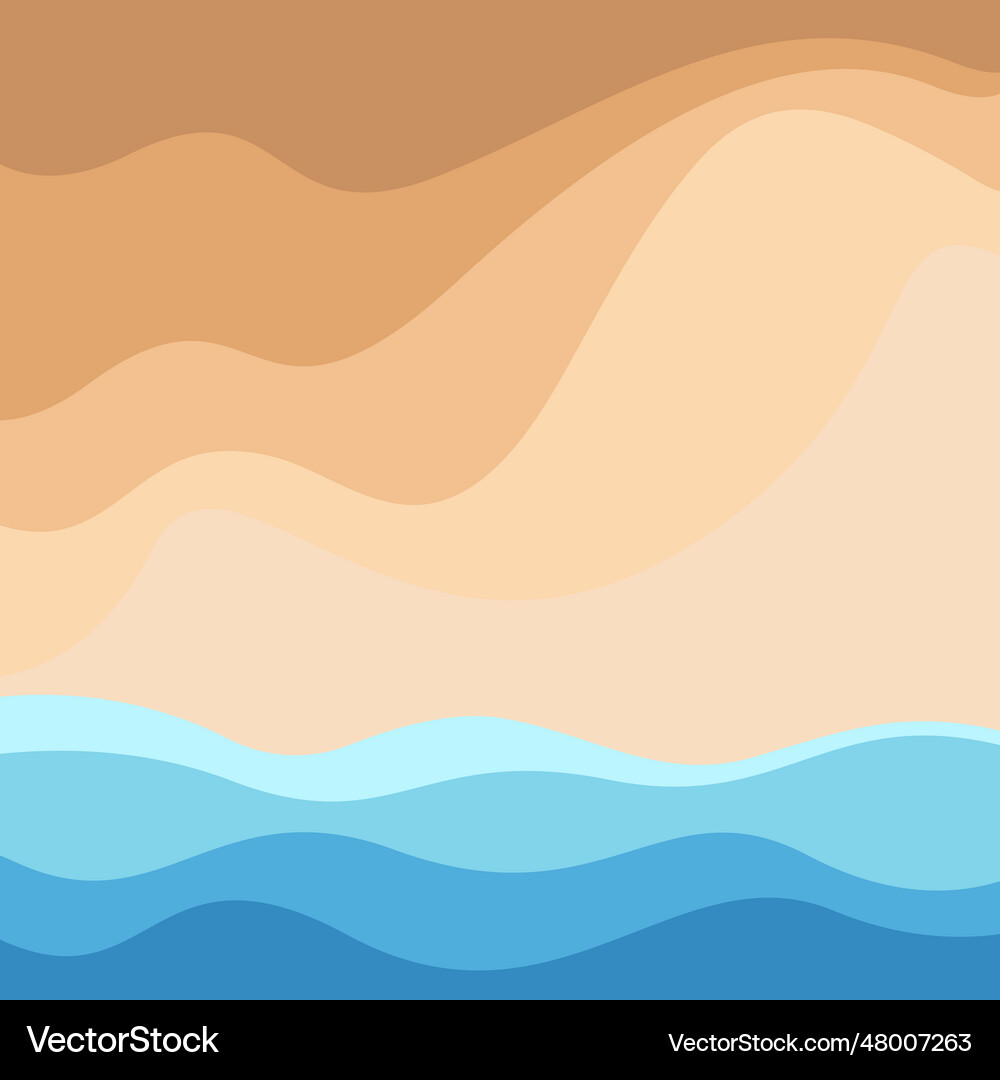Sea and sand wavy abstract background coast Vector Image