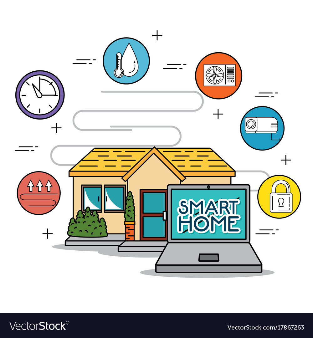 Smart home technology system Royalty Free Vector Image