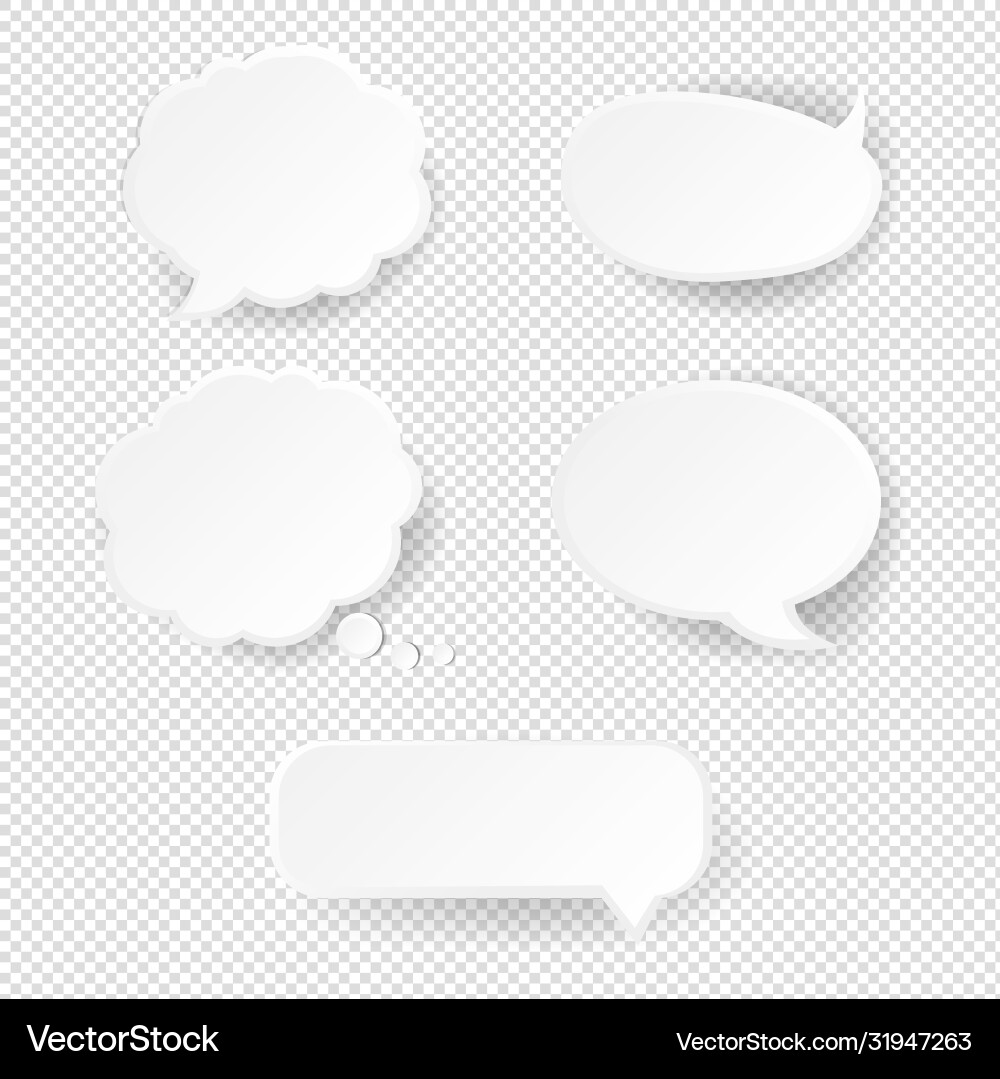 Speech bubble set transparent background Vector Image