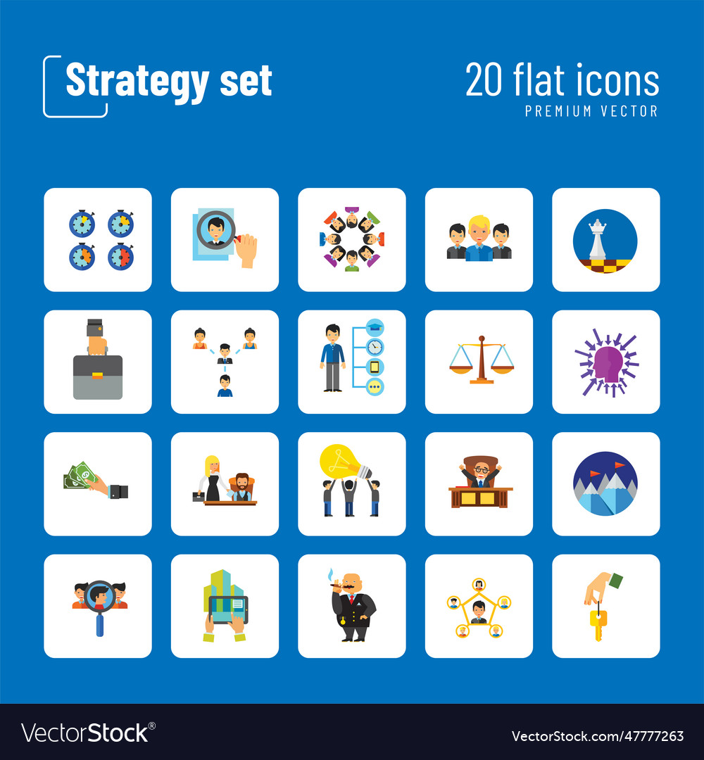 Strategy icon set Royalty Free Vector Image - VectorStock