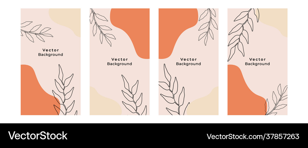 Trendy abstract portrait art templates Royalty Free Vector