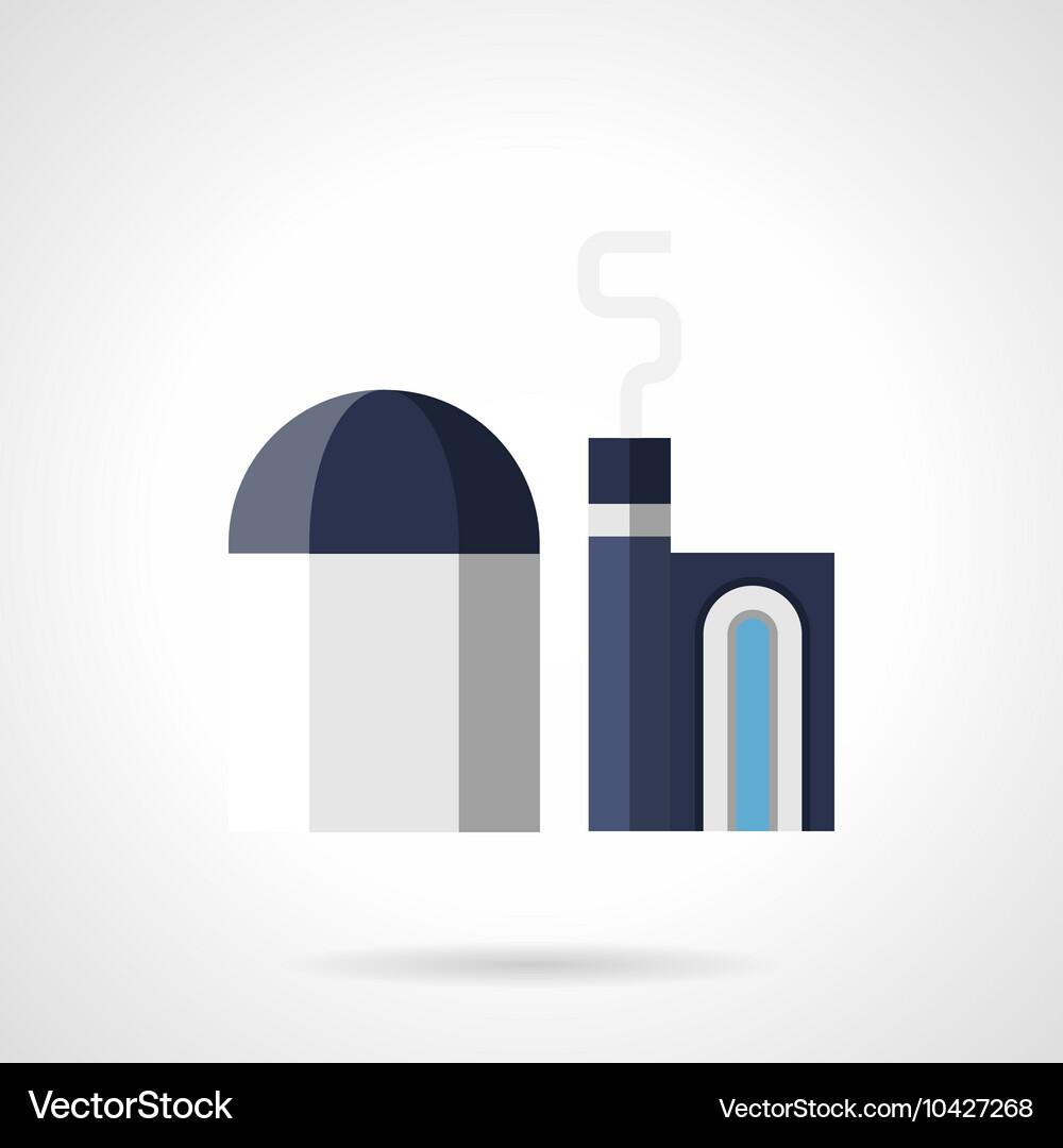 Concrete production plant flat color icon Vector Image