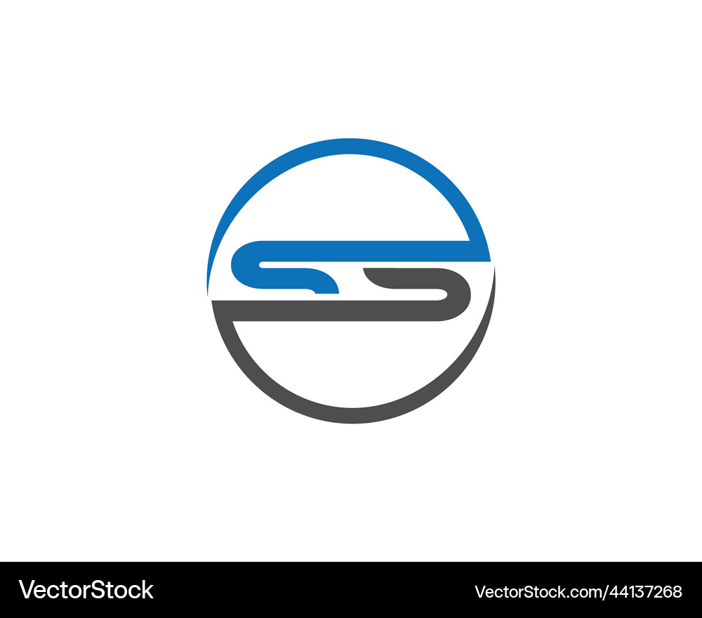 Creative circle ss letter logo design Royalty Free Vector