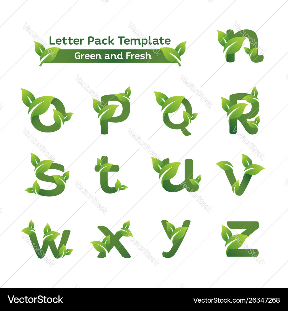 Eco green letter pack logo design template green Vector Image