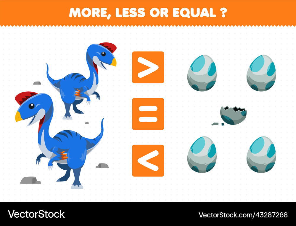 Education game for children more less or equal Vector Image