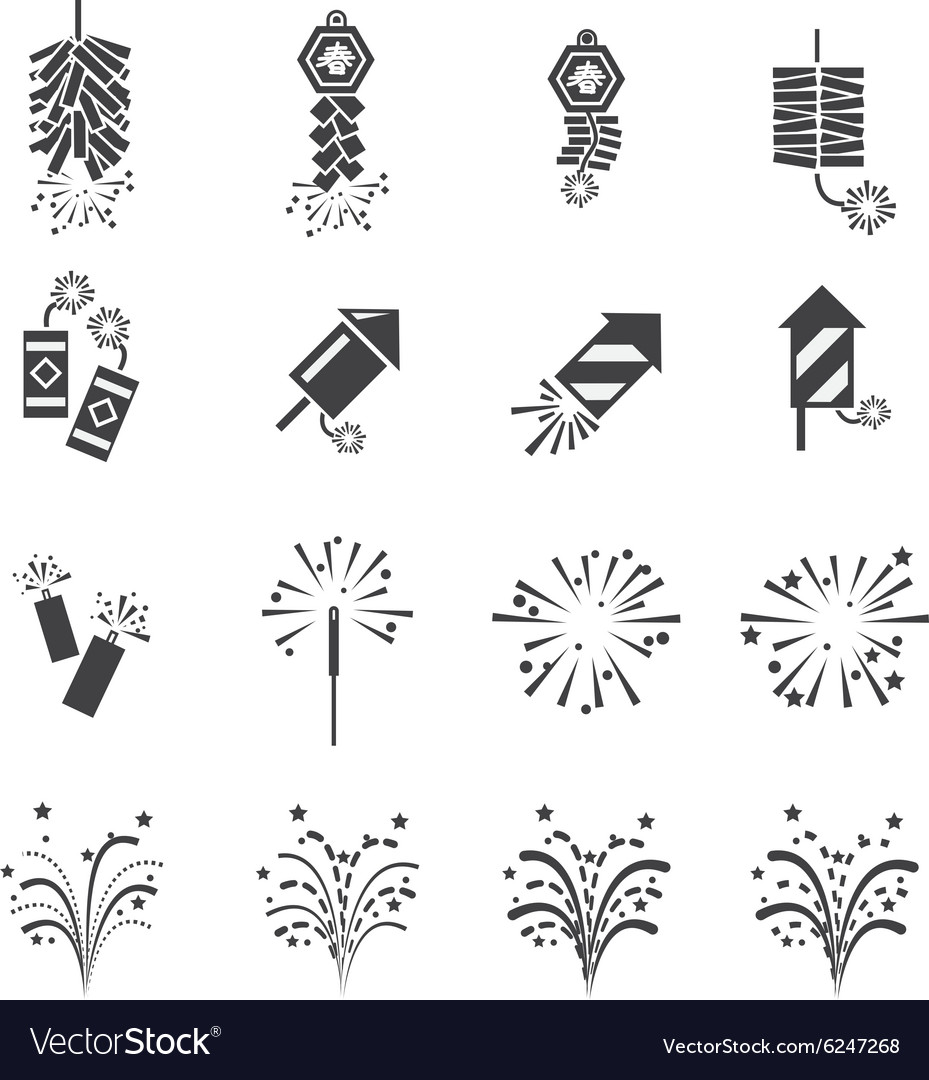 Firework icon set Royalty Free Vector Image - VectorStock
