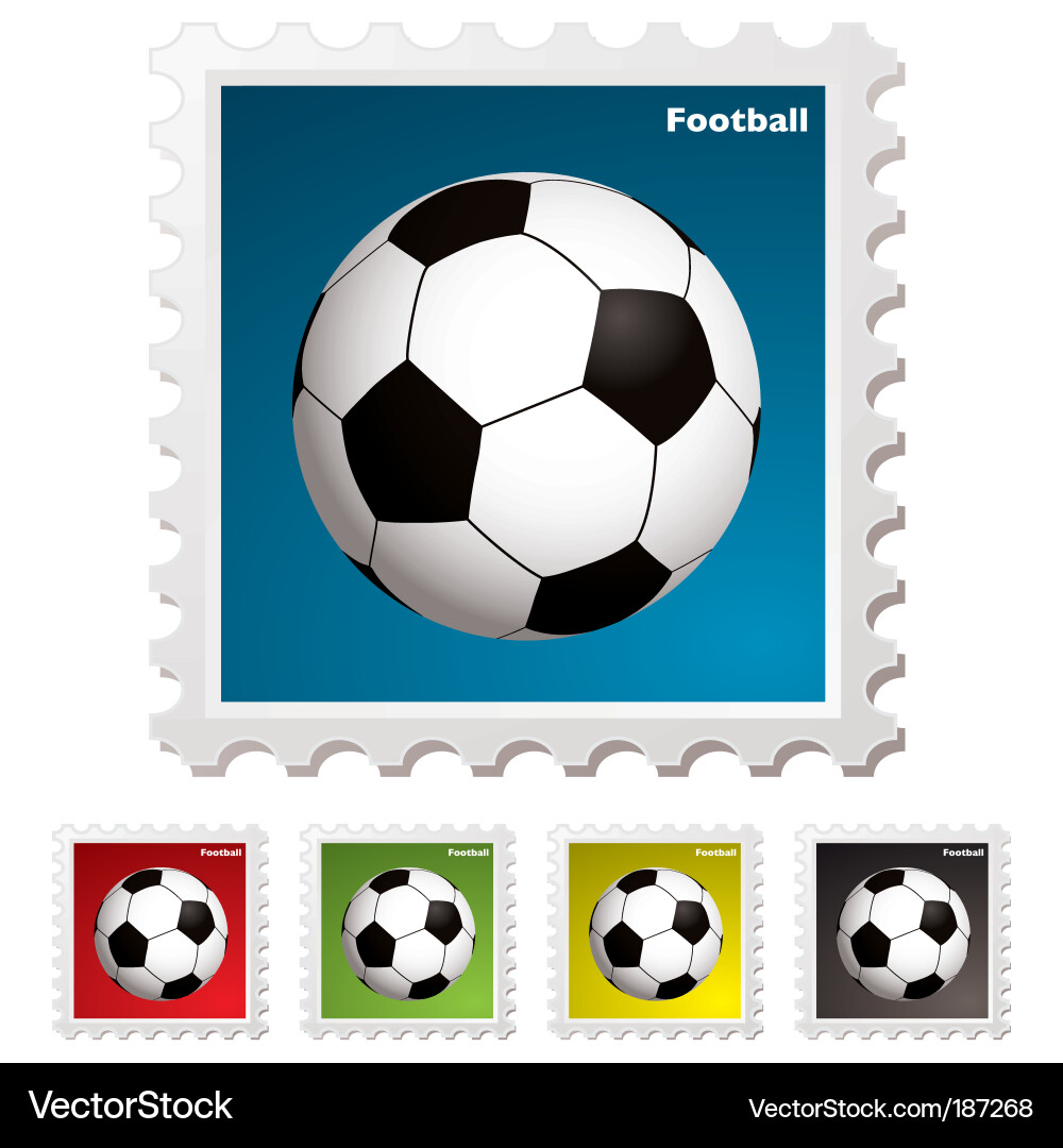 Football world stamp Royalty Free Vector Image