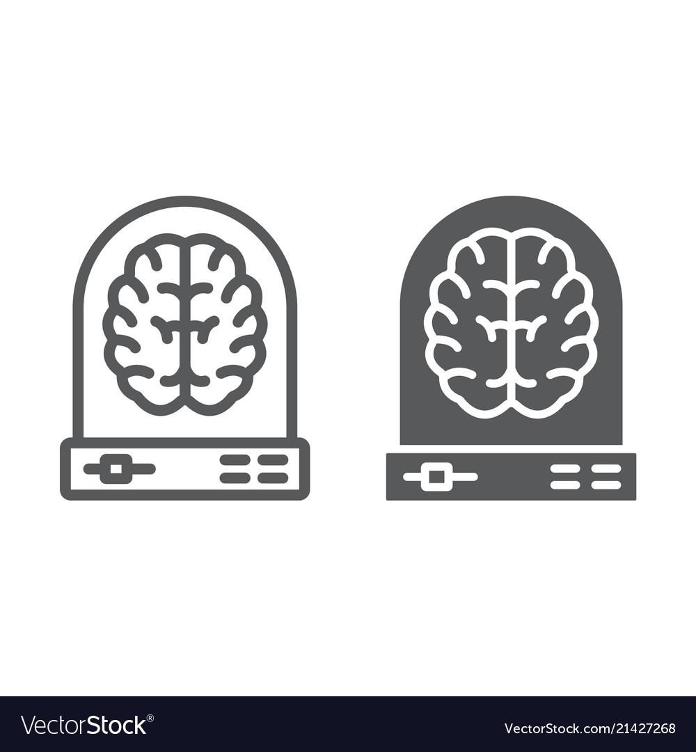 Machine learning line and glyph icon data Vector Image Machine learning line and glyph icon data Vector Image