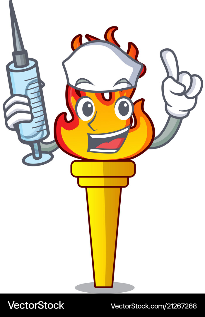 Nurse torch character cartoon style Royalty Free Vector