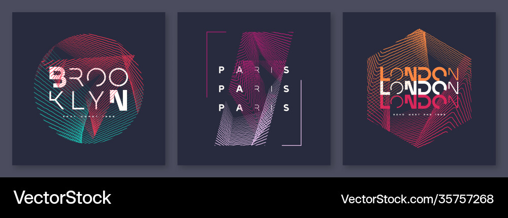 Set abstract geometric t-shirt designs Royalty Free Vector