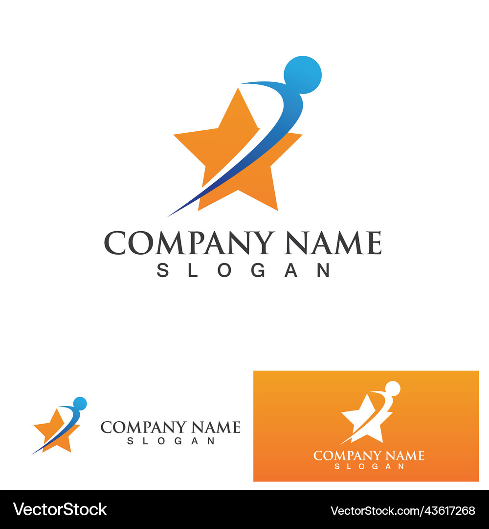 Star people logo design community Royalty Free Vector Image