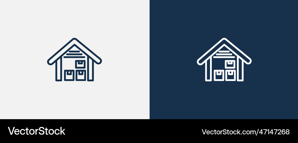 Storehouse icon outline icon from real Royalty Free Vector