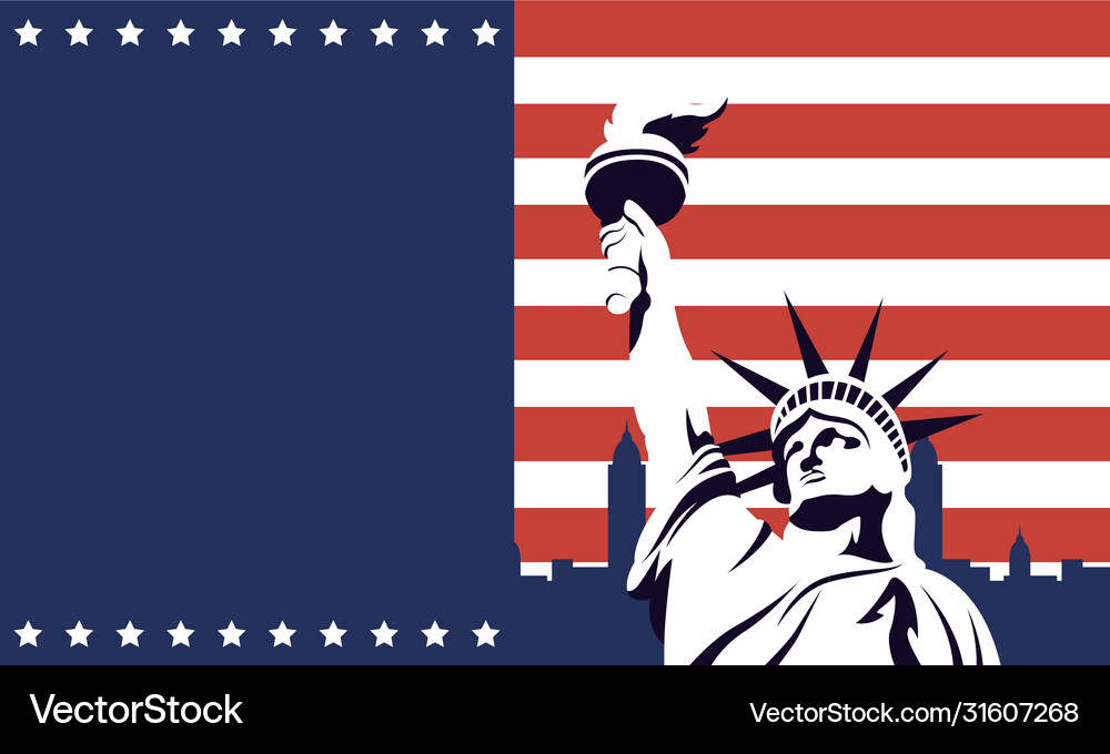 Usa flag and liberty statue design Royalty Free Vector Image