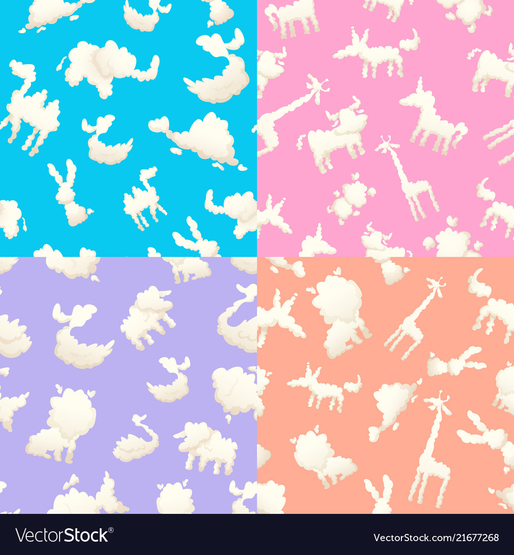 Weather patterns with clouds seamless patterns Vector Image