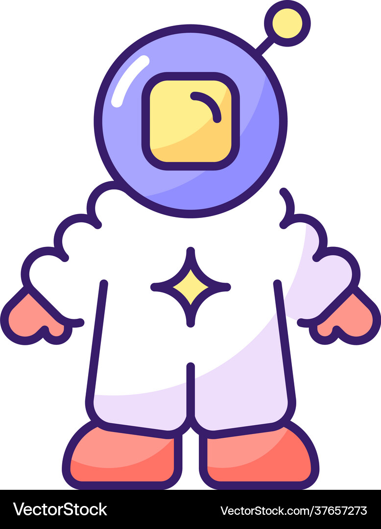 Astronaut rgb color icon Royalty Free Vector Image