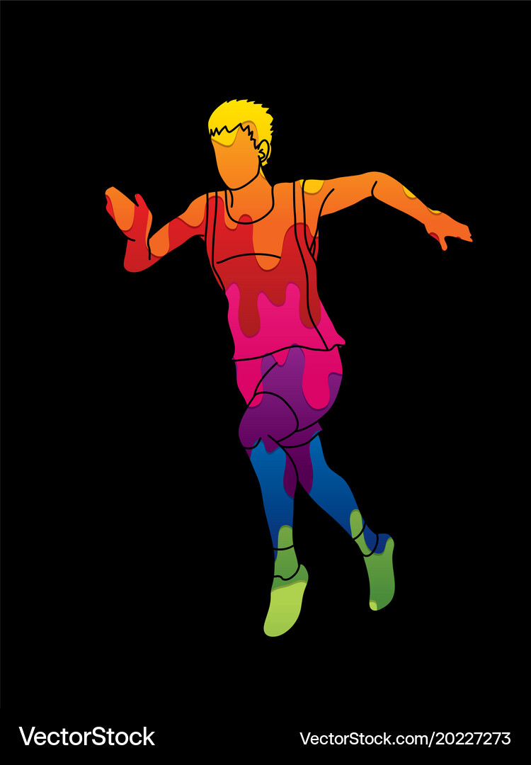 Athlete runner a man runner running designed usi Vector Image