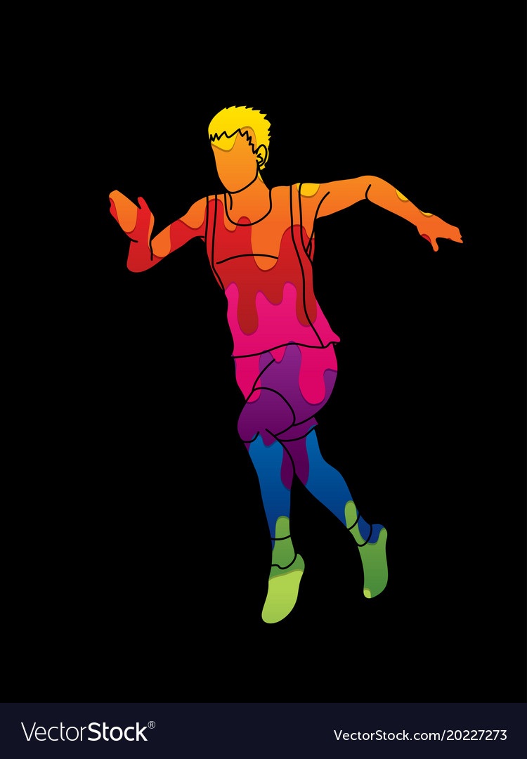 Athlete runner a man running designed usi Vector Image