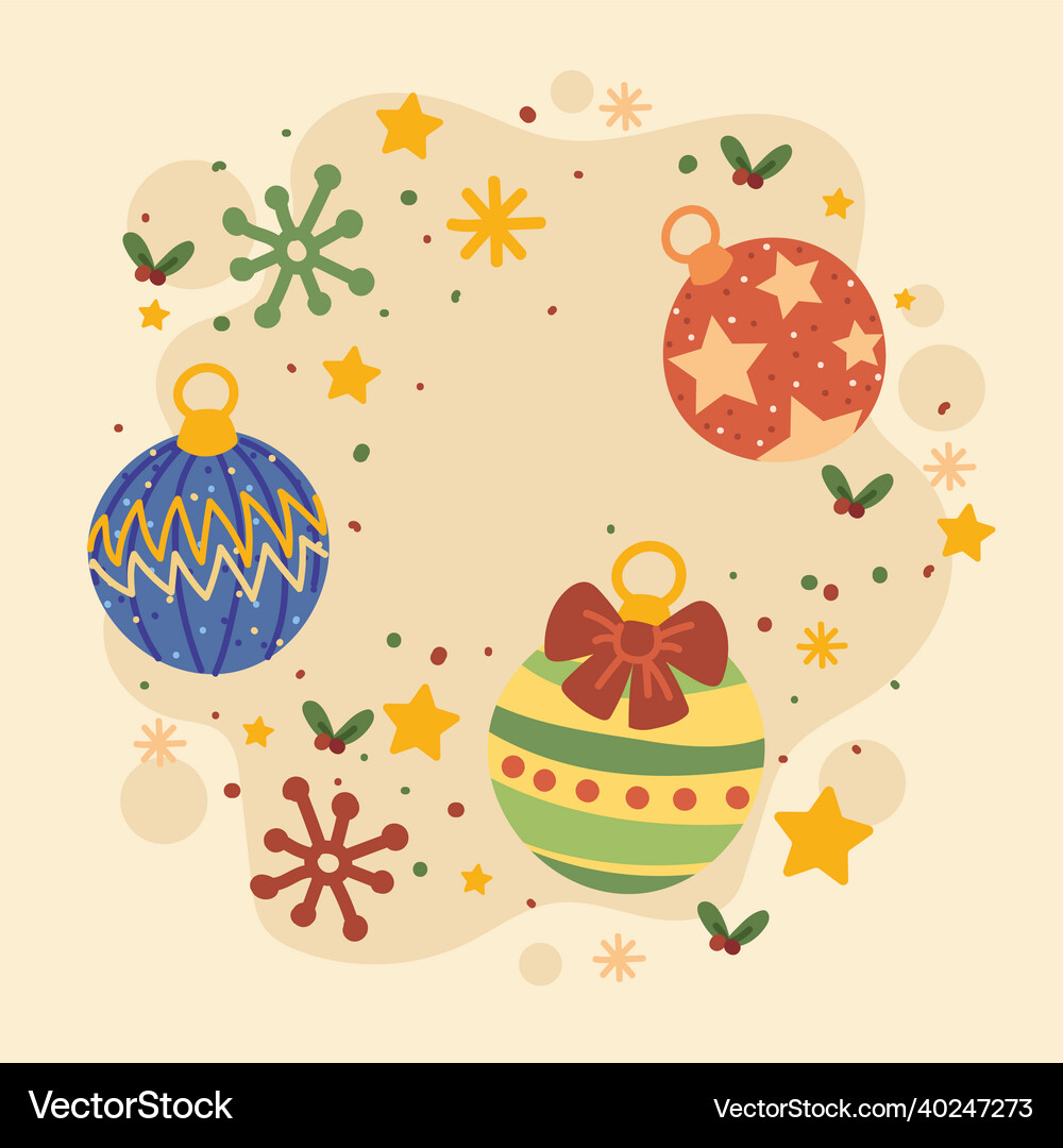 Baubles of christmas Royalty Free Vector Image