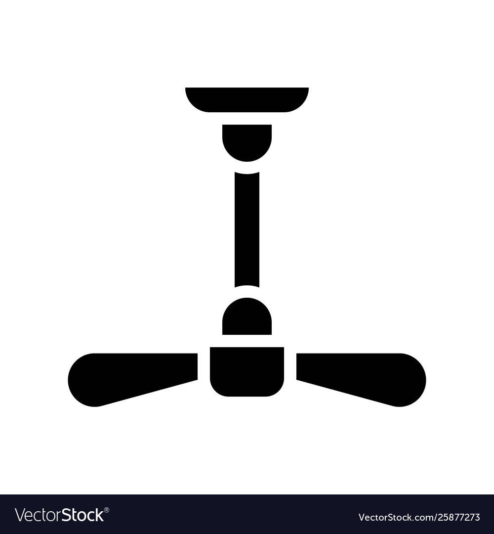 Ceiling fan isolated solid style icon Royalty Free Vector