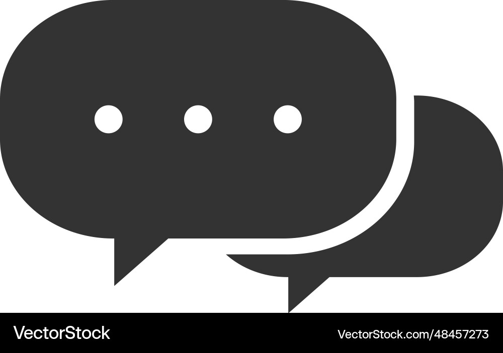 Chat message icon black social media symbol Vector Image