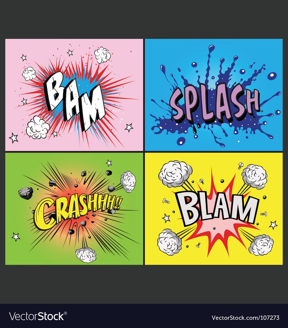 Comic book explosions Royalty Free Vector Image
