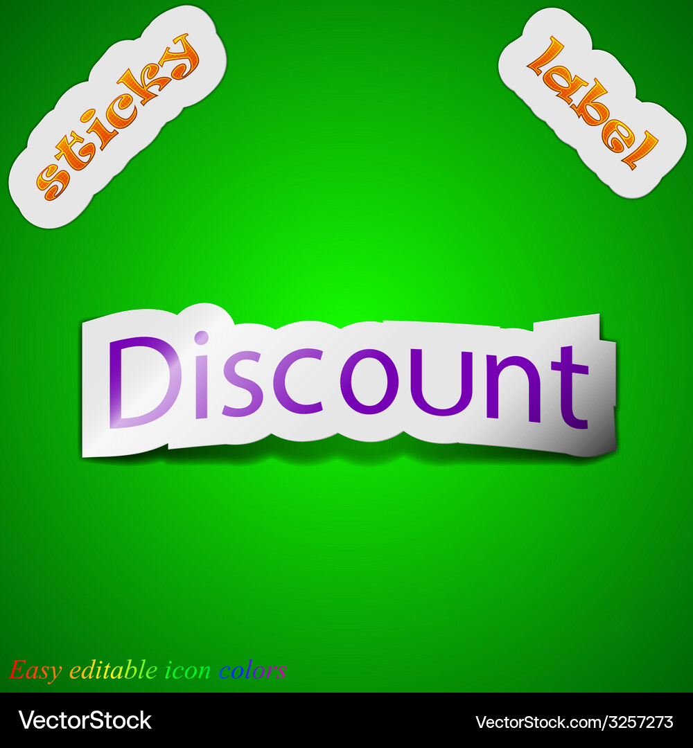 Discount icon sign symbol chic colored sticky Vector Image