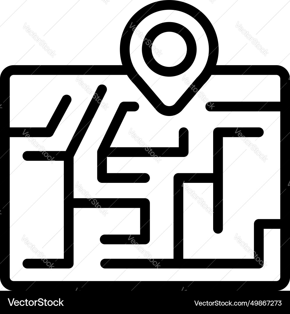Dog school map location icon outline fine Vector Image