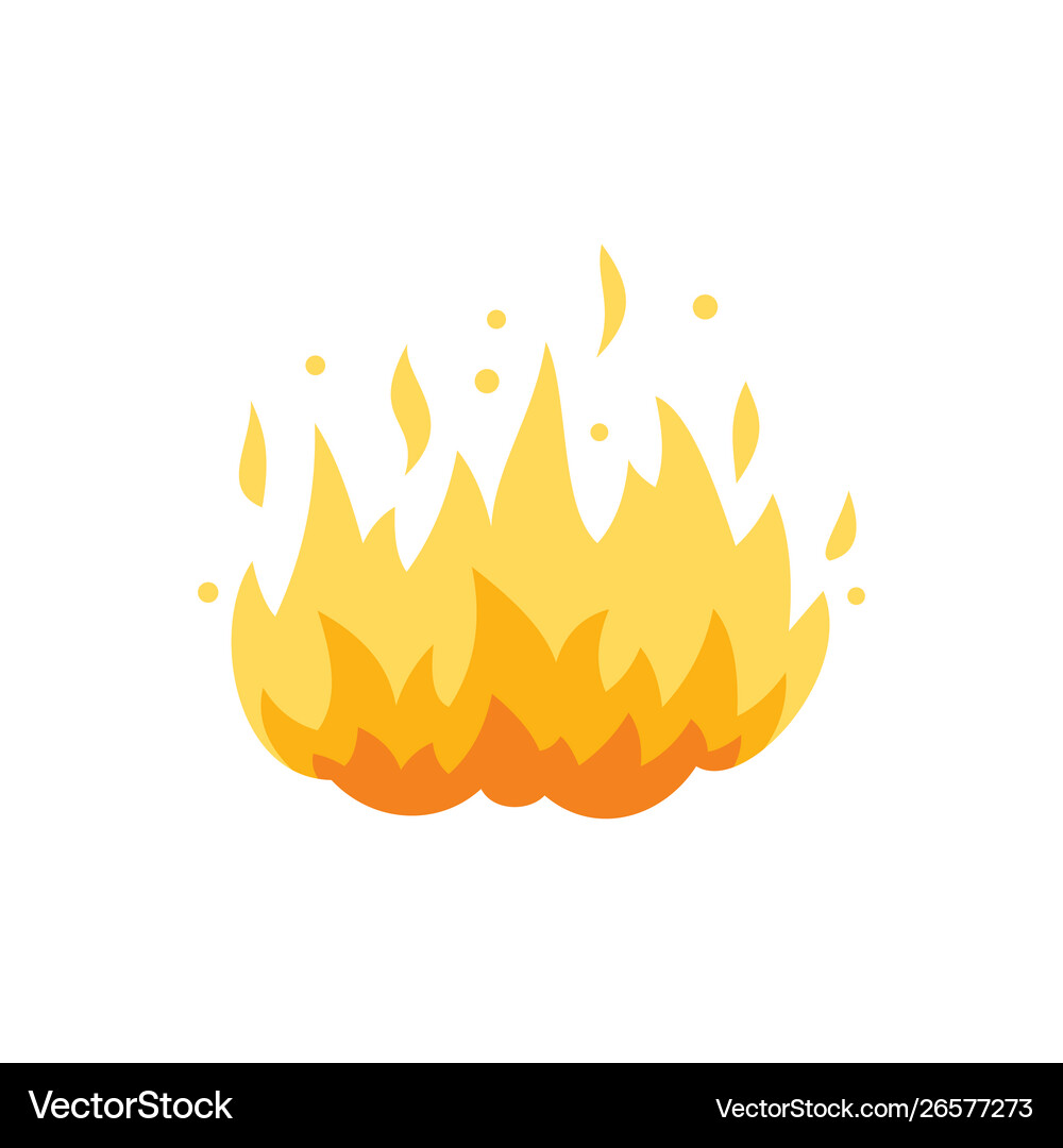 Fire flames icon in cartoon style flame Royalty Free Vector