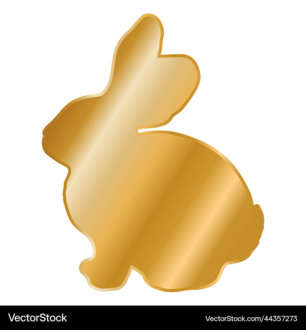 Golden rabbit icon 3d picture Royalty Free Vector Image