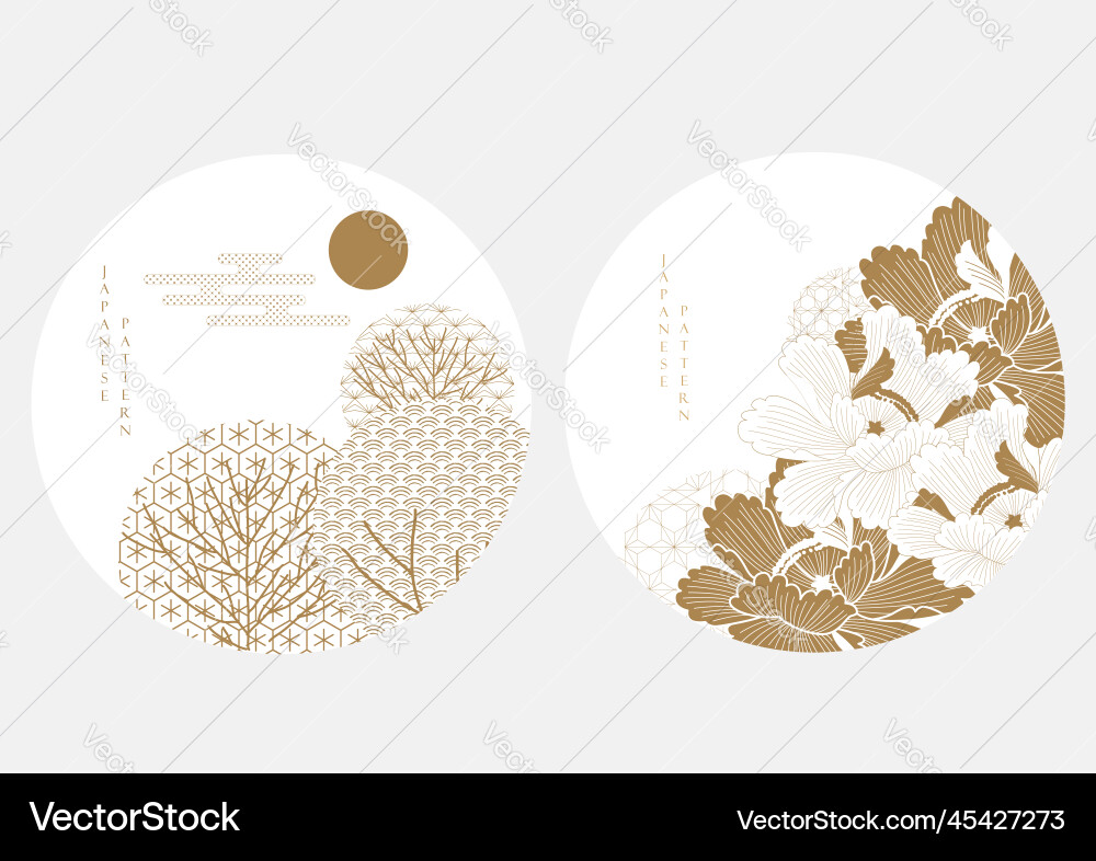 Hand Drawn Cloud With Japanese And Flower Vector Image