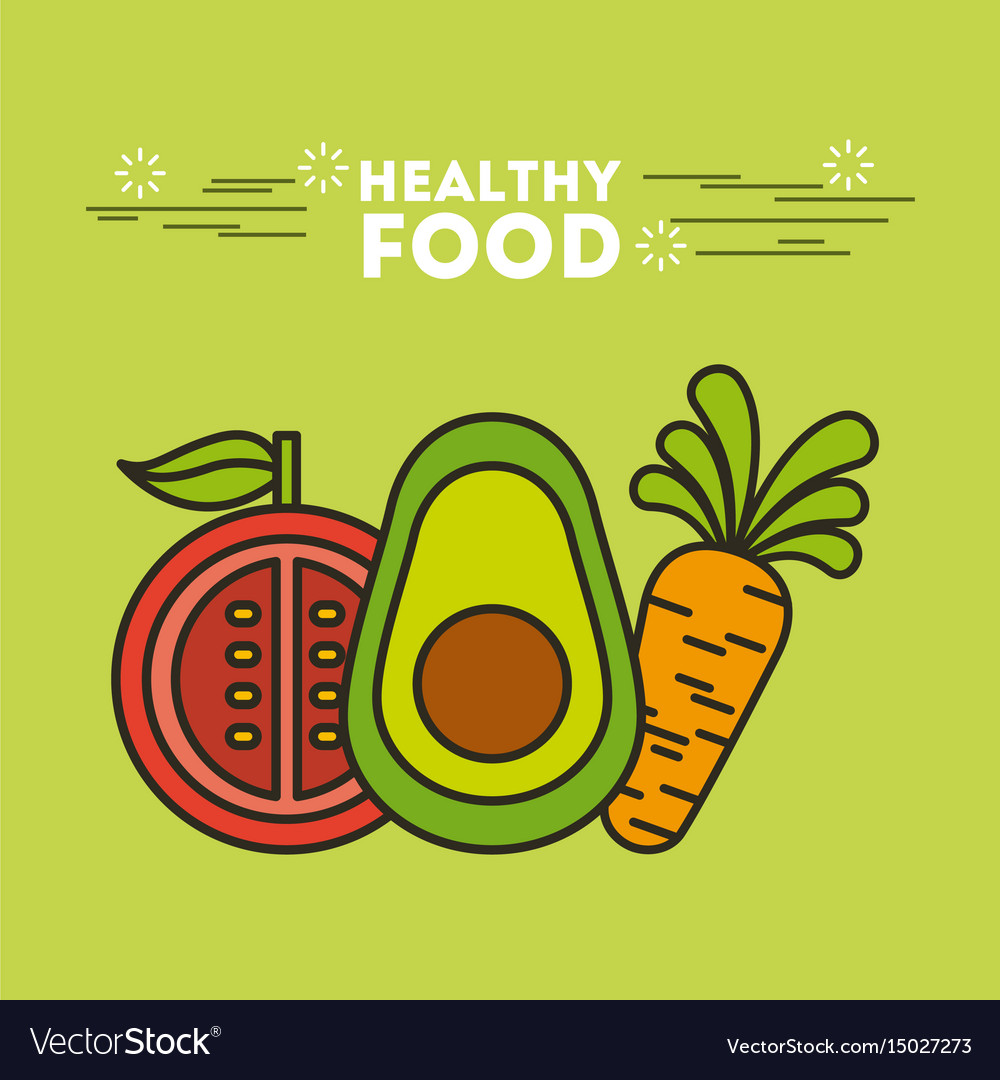 Healthy food Royalty Free Vector Image - VectorStock