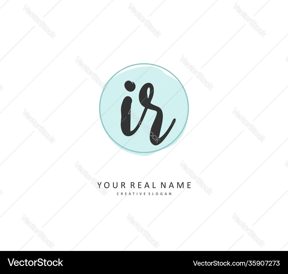Ir initial letter handwriting and signature logo Vector Image