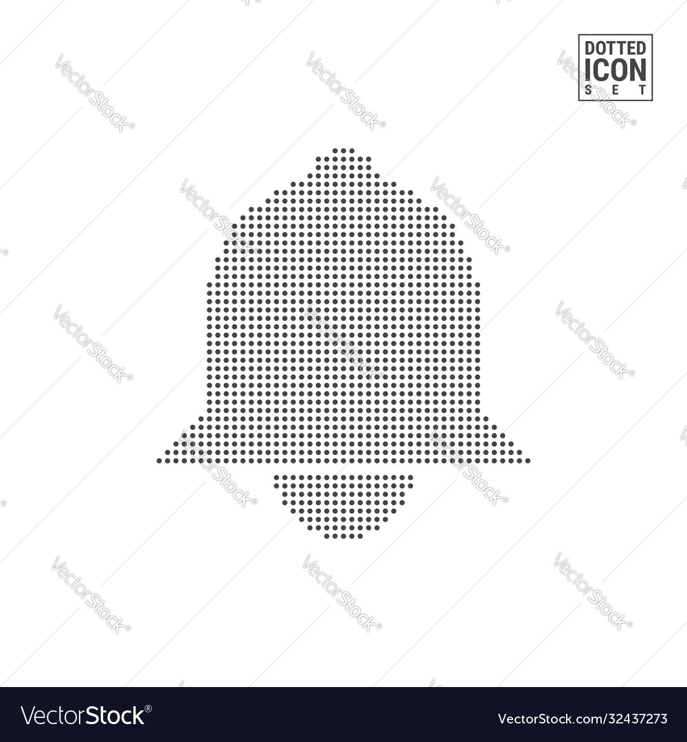 Notification dot pattern icon reminder bell Vector Image