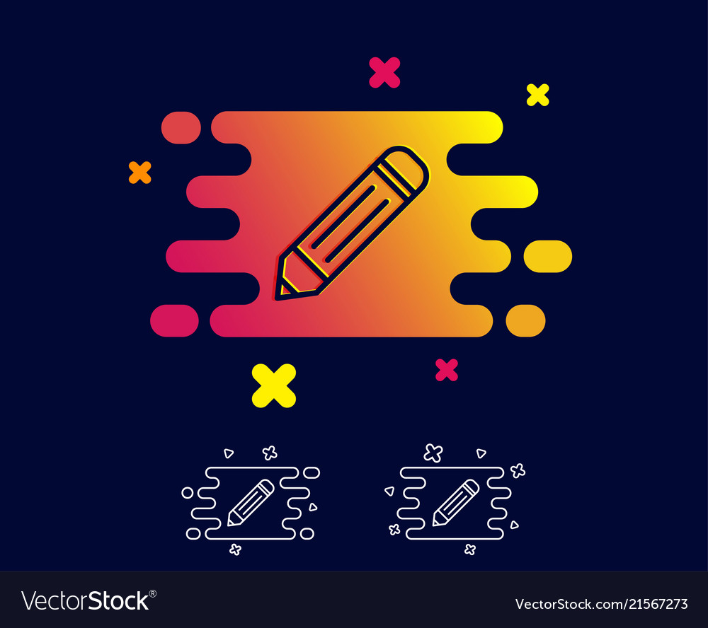 Pencil line icon edit sign Royalty Free Vector Image