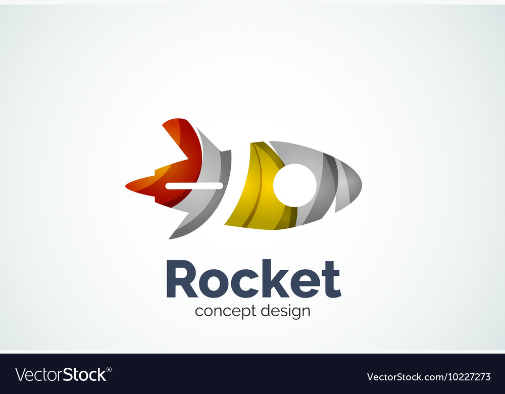 Rocket logo template Royalty Free Vector Image