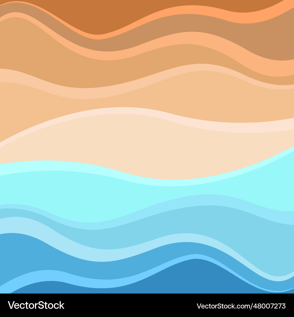 Sea and sand wavy abstract background coast Vector Image
